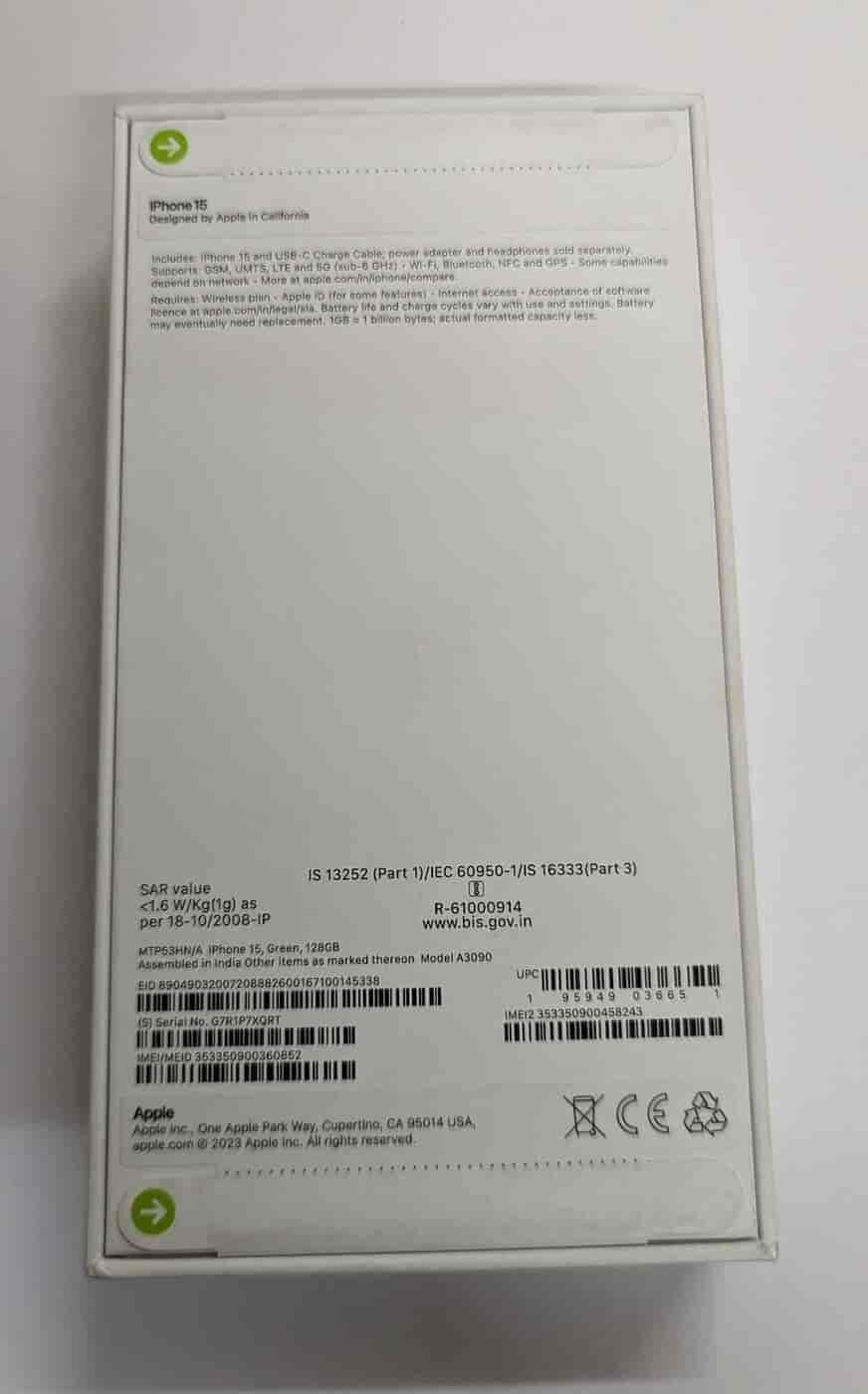 Buy New Seal Pack iPhone 15 12 Months Apple Warranty | Sahivalue